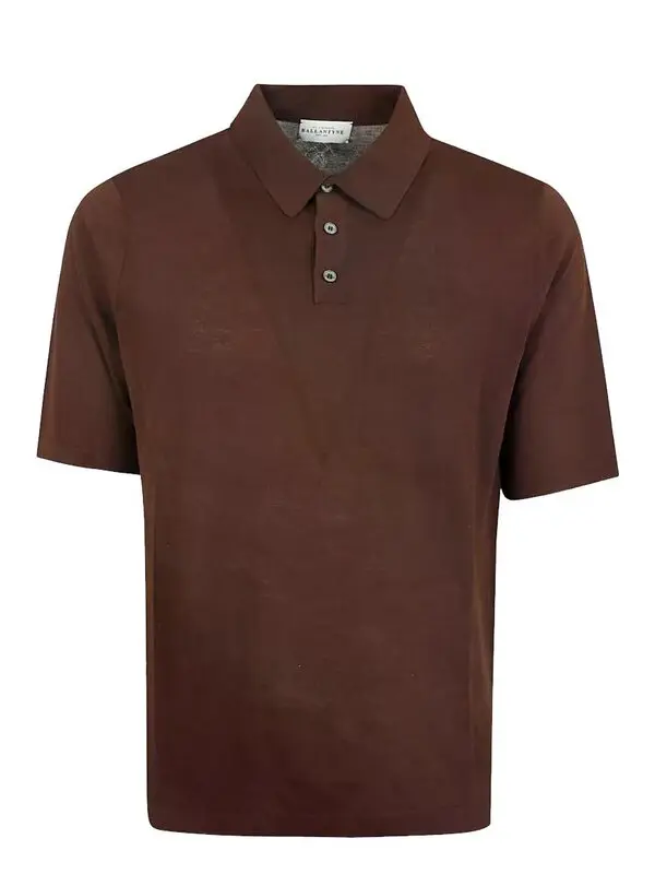 BALLANTYNE Button Polo Shirt - Brown