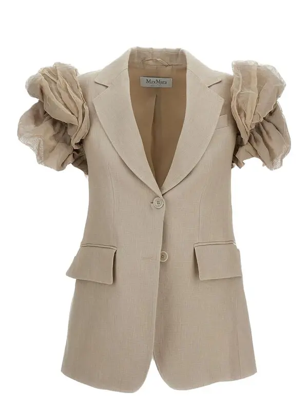 Max Mara Blazer With Puff Sleeves - Beige