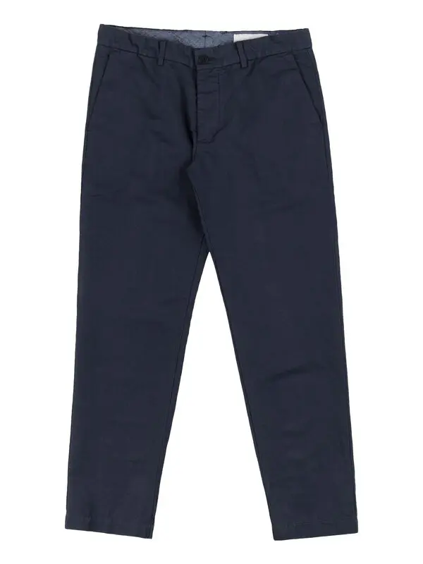 ORIGINAL VINTAGE Dark Cotton Linen Blend Chino Trousers - Blue