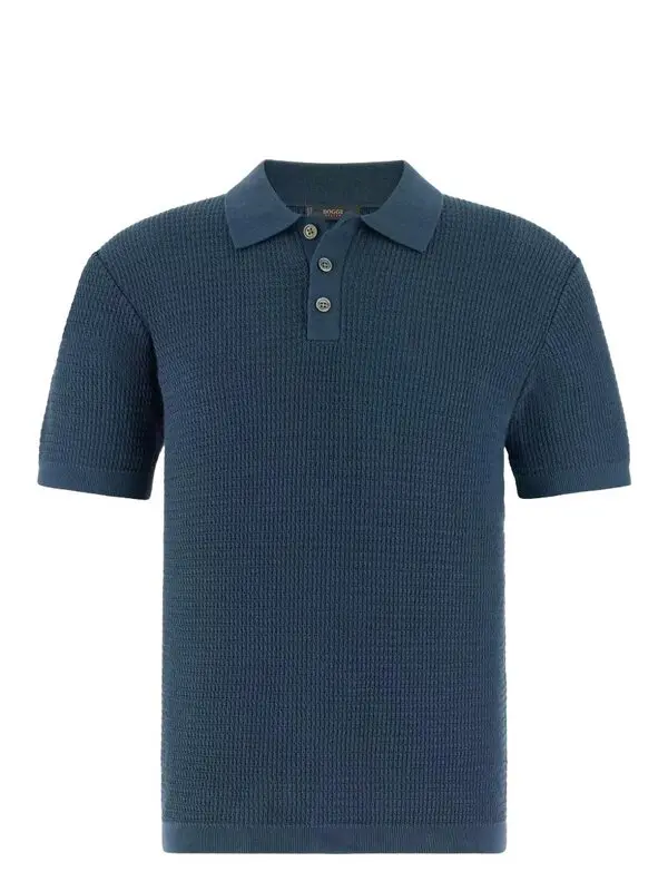 Boggi Milano Button-up Polo Shirt - Blue