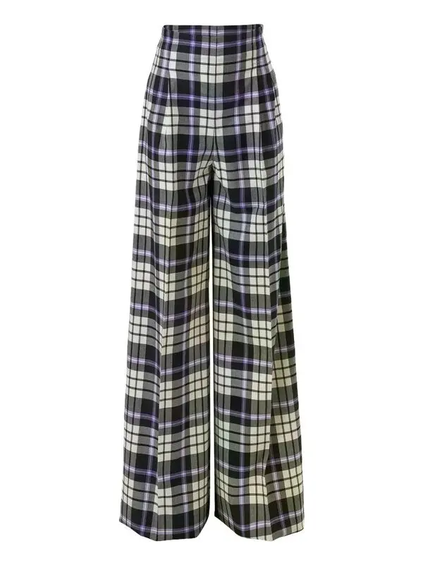 Carolina Herrera Wide-leg Marisol Plaid Pants - Black
