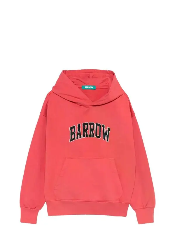 BARROW Hooded Pullover With Embroidered Detailing - Red