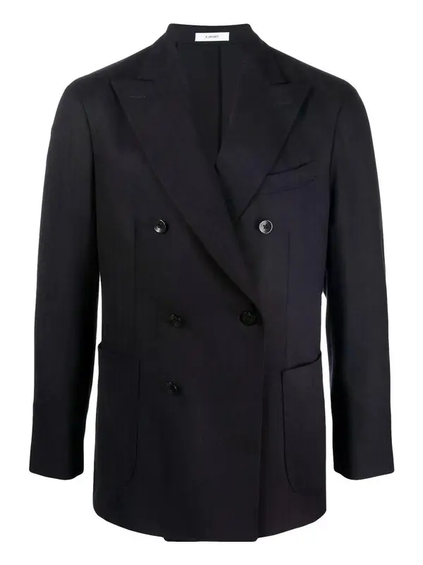 Boglioli Double-breasted Pinstripe Blazer - Blue