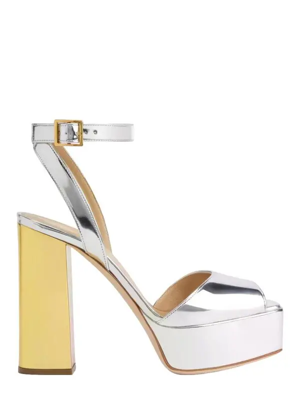 GIUSEPPE ZANOTTI Betty Platform Buckle Strap Sandals - Silver