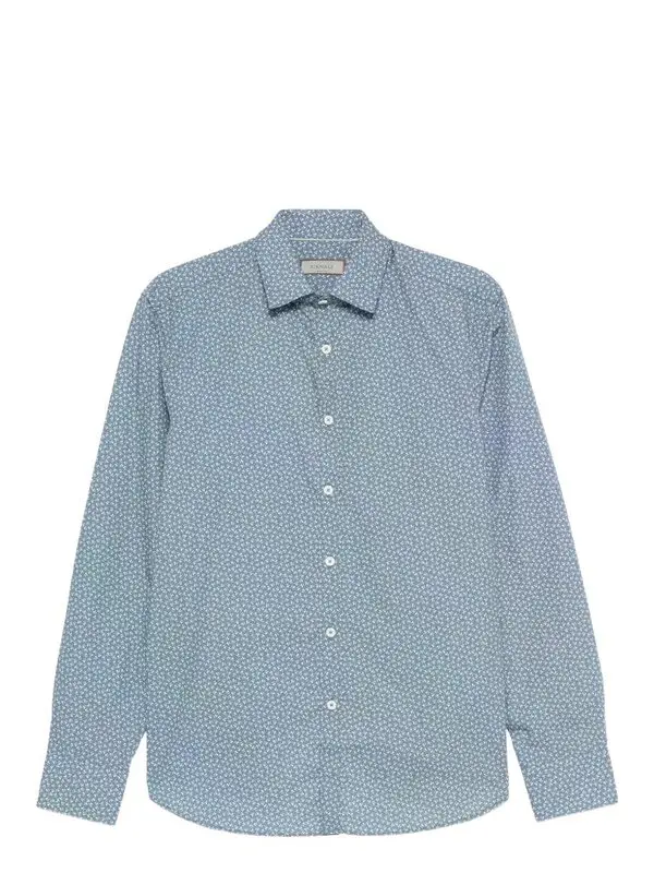 Canali Floral Cotton Shirt - Blue