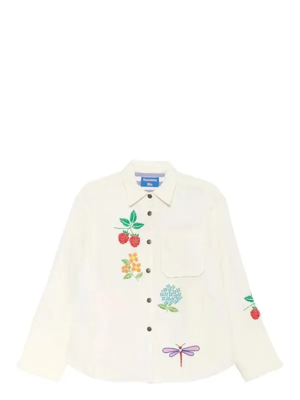 SUSANNA BLU Crisantemo Button Jacket - Neutrals
