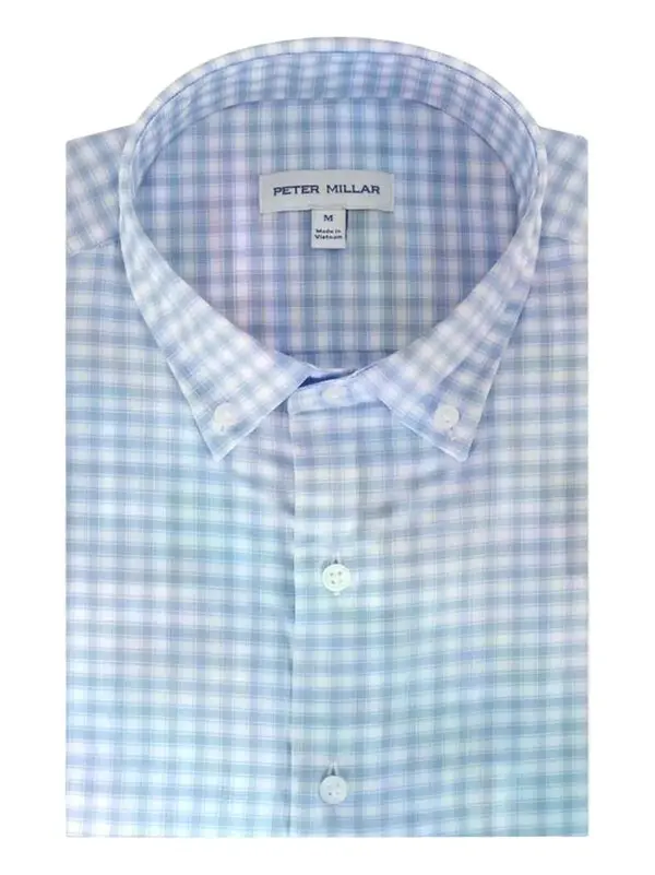 Peter Millar Lewis Buttoned Checked Shirt - Blue