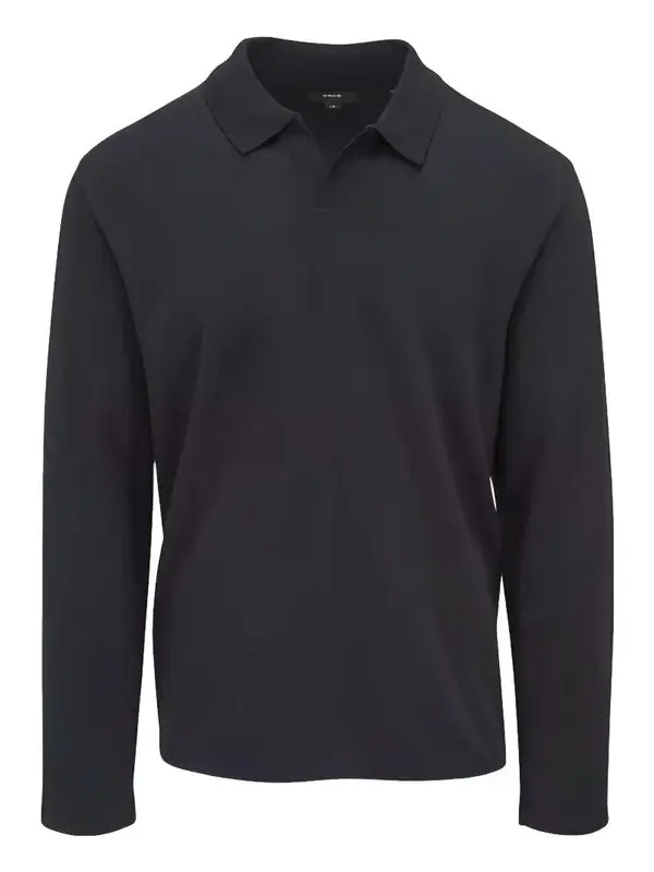Vince Spring Wovens Long-sleeve Knitted Polo Shirt - Blue