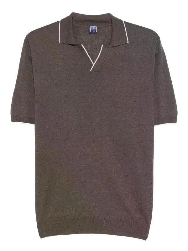 Fedeli V-neck T-shirt - Brown