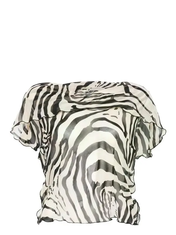 IRO PARIS Tahice Zebra Print Blouse - Neutrals