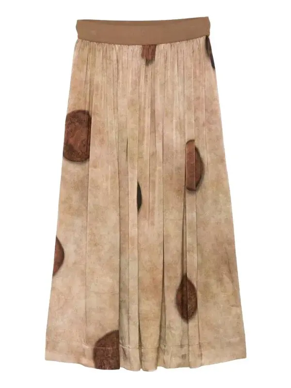 UMA WANG Gillian Spot-print Midi Skirt - Neutrals
