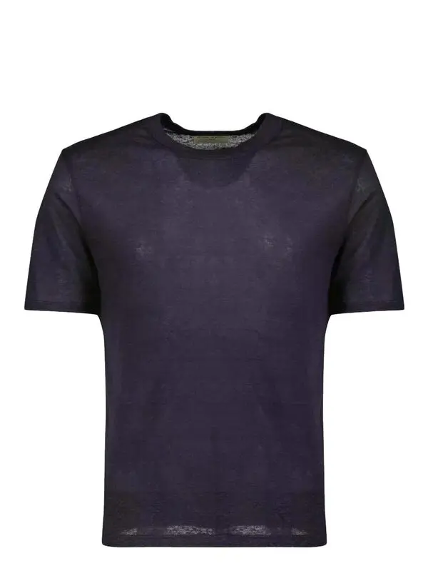 Officine Générale Short-sleeved Linen T-shirt - Blue