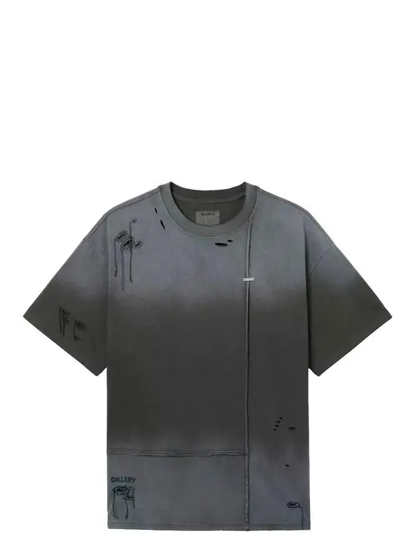 MUSIUM DIV. Distressed Patchwork T-shirt - Grey