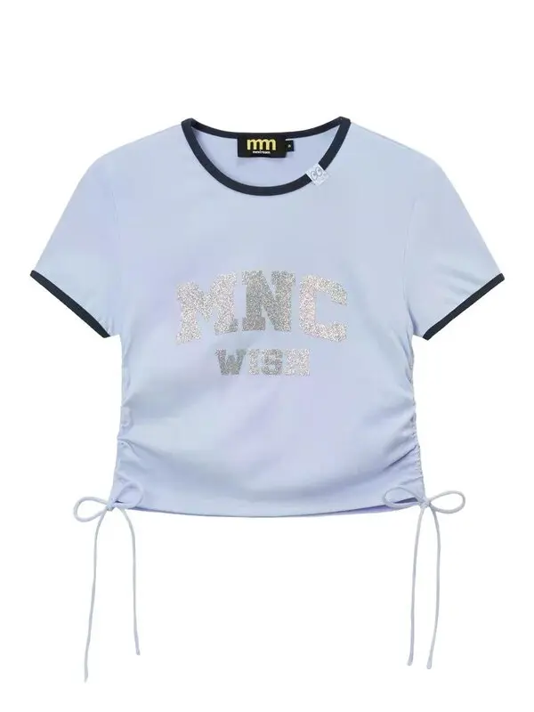 MINI CREAM T-shirt With Drawstring Hem - Blue