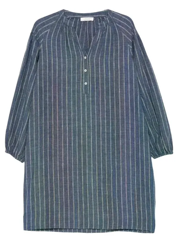 JCSOPHIE Striped Mini Dress With Buttons - Blue