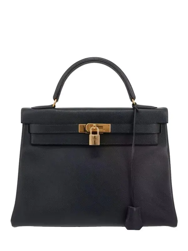 Hermès 1997 Gilt Leather Handbag - Blue