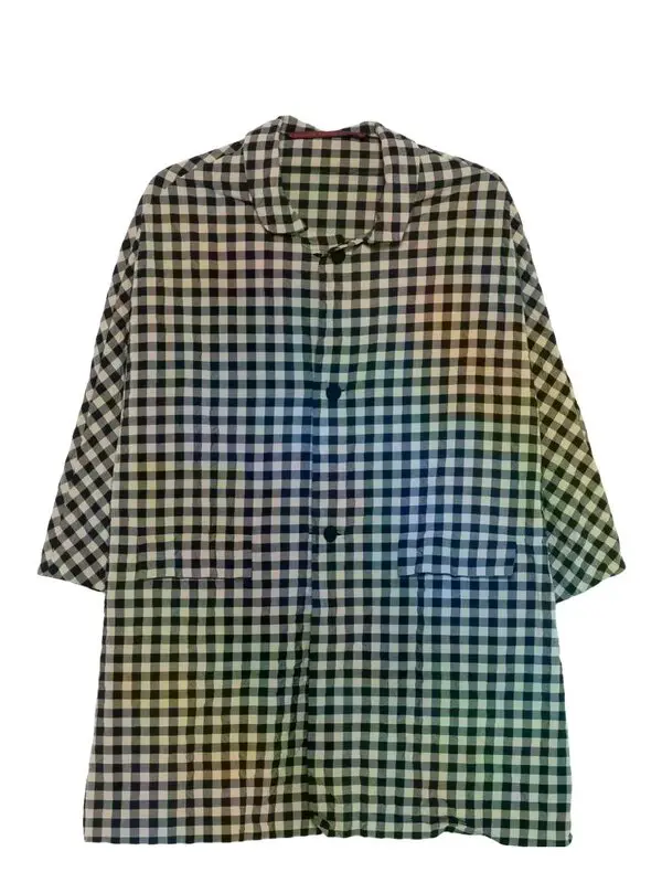 DANIELA GREGIS Checked Cotton Coat - Black