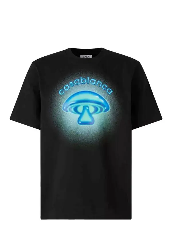Casablanca Airbrush Mushroom Logo T-shirt - Black