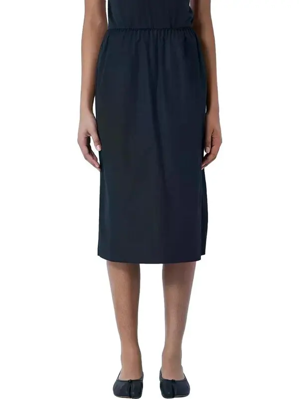 RIER Midi Skirt With Elasticated Waist - Black