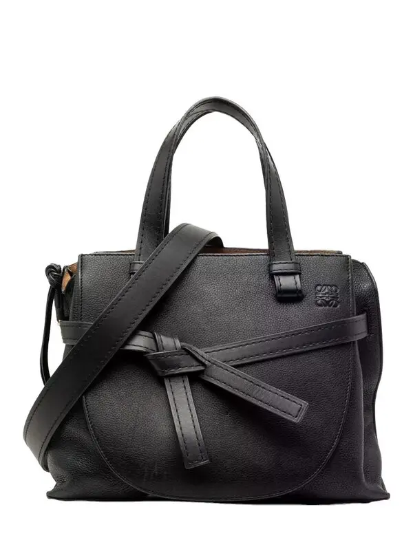 Loewe 2018 Small Leather Gate Top Handle Satchel - Black