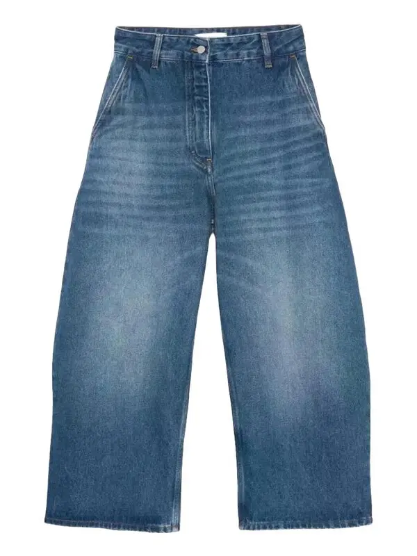 Studio Nicholson Wide-leg Cropped Jeans - Blue