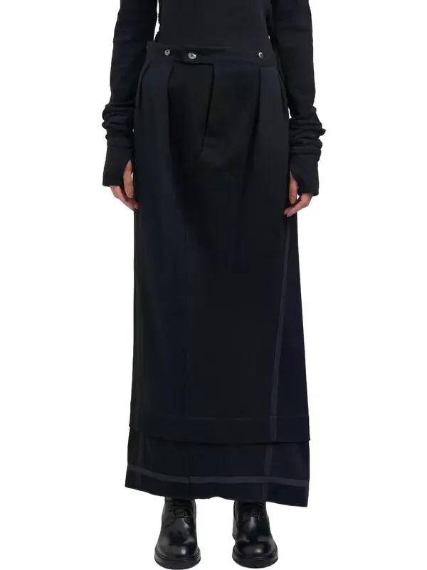 MARC LE BIHAN Rear-slit Maxi Skirt - Black