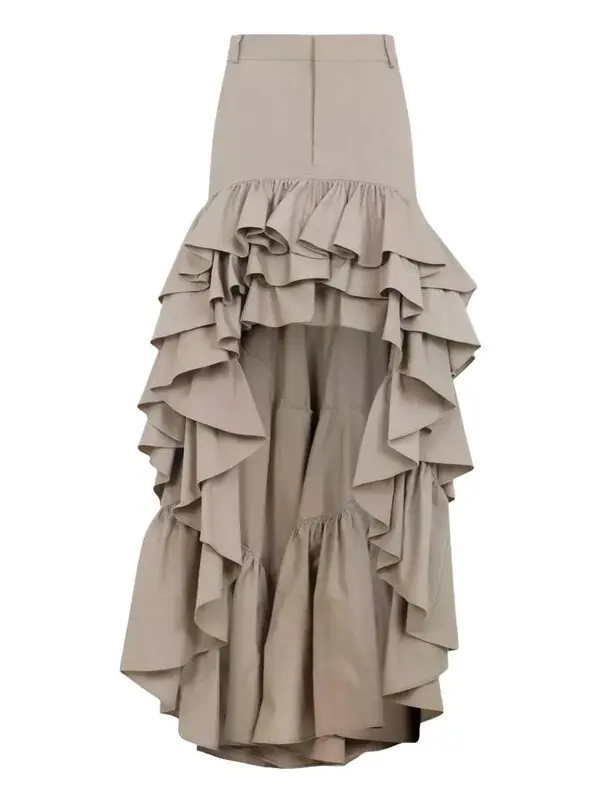 Moschino Tiered Cotton Skirt - Neutrals