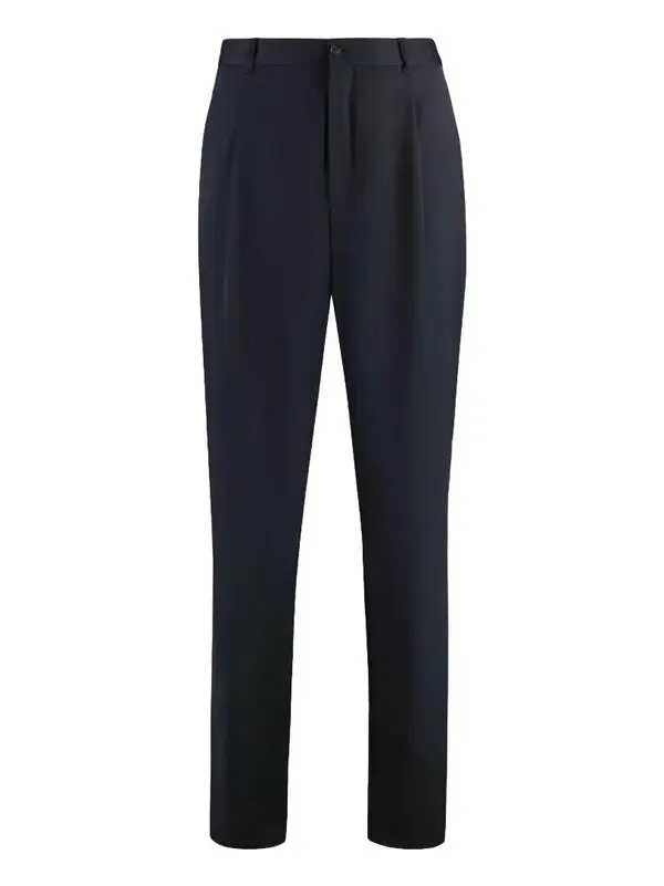 Giorgio Armani Virgin Wool Trousers - Blue