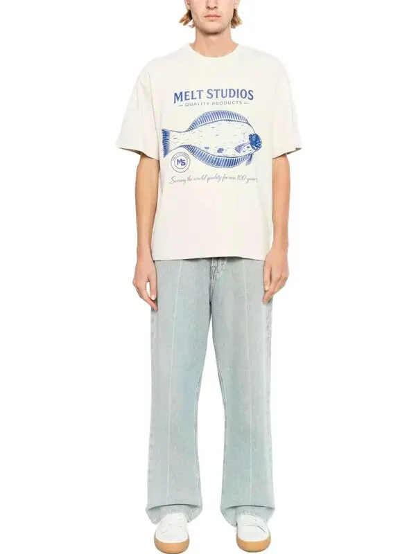 MELT Fish-print T-shirt - Neutrals