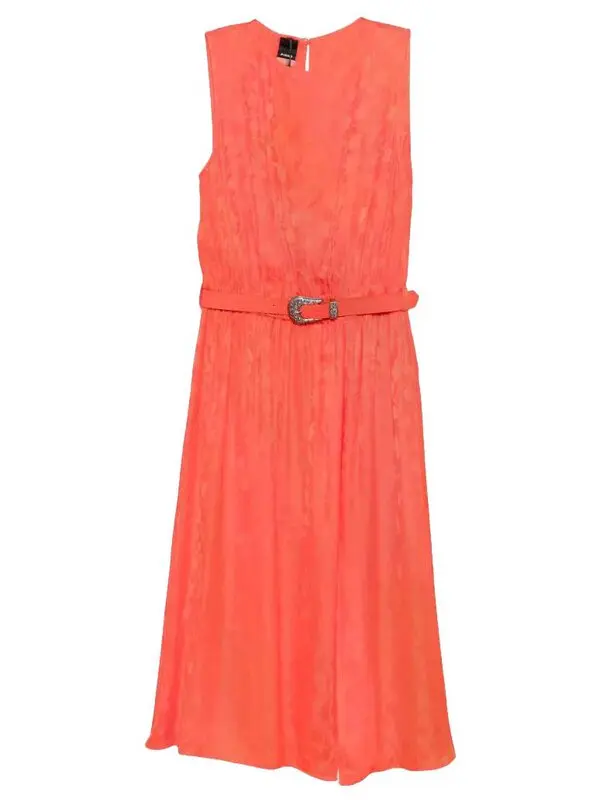 Pinko Caserta Belted Midi Dress - Orange
