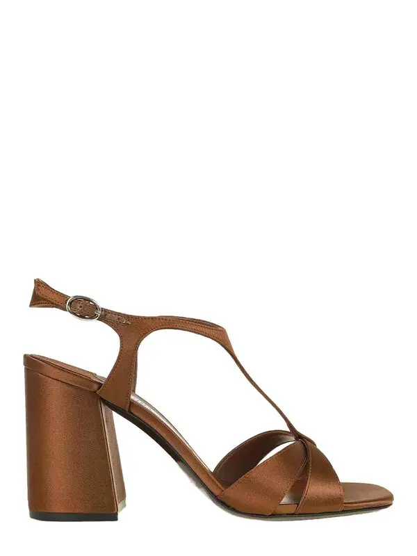 JIMMY CHOO Metallic T-strap Heeled Pumps - Brown