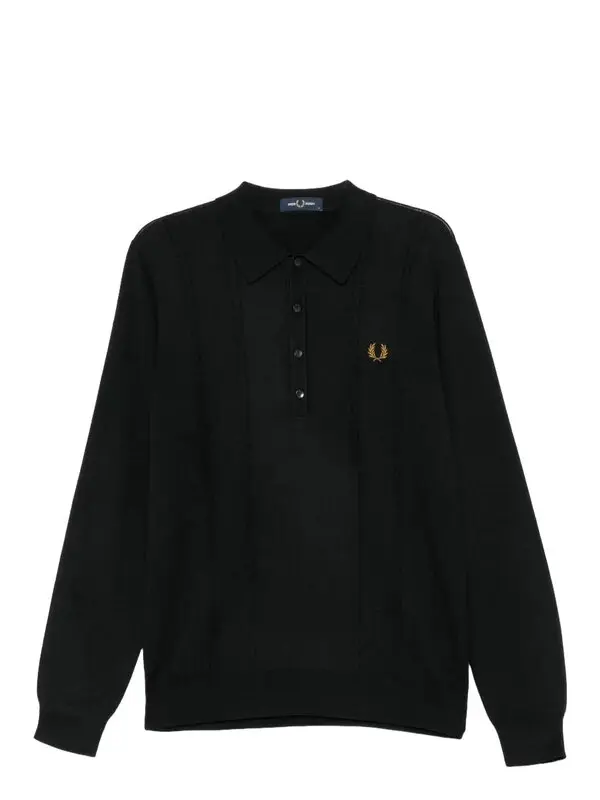 Fred Perry Logo-embroidered Polo Shirt - Black