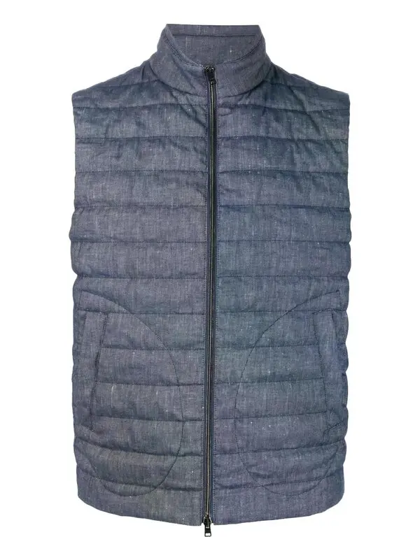 Herno Logo-patch Padded Gilet - Blue