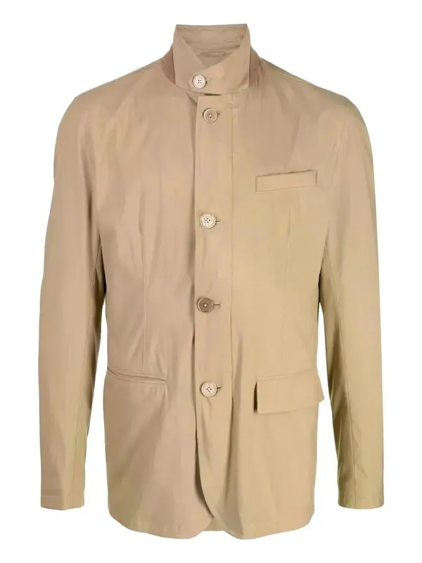 Herno Button-up Single-breasted Blazer - Brown