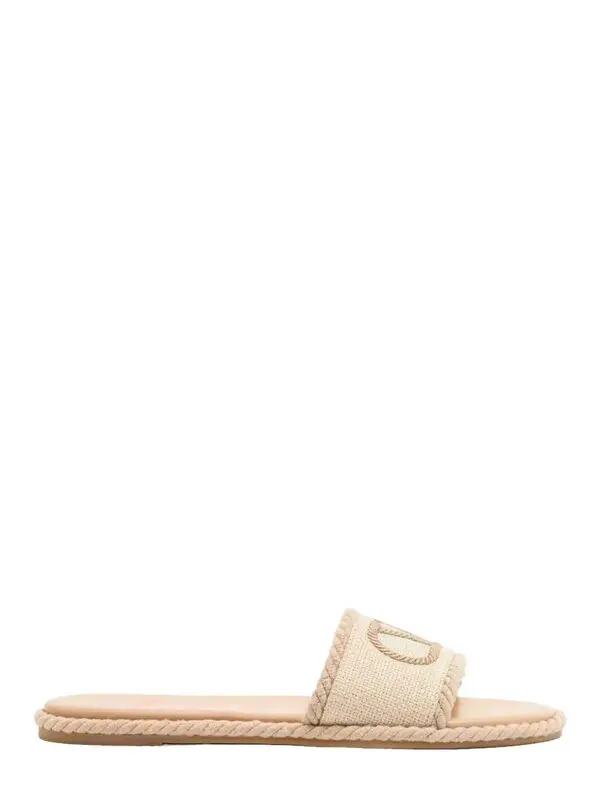 Valentino Garavani Vlogo Torchon Slide Sandals - Neutrals