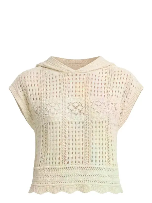 TWINSET Hooded Knitted Top - Neutrals