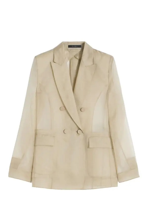 Max Mara Silk Organza Double-breasted Blazer - Sand
