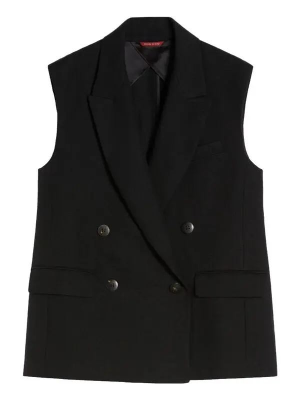 Max Mara Linen Twill Gilet - Black