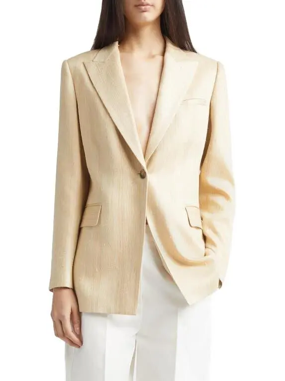 Partow Bow Silk-blend Jacket - Sand