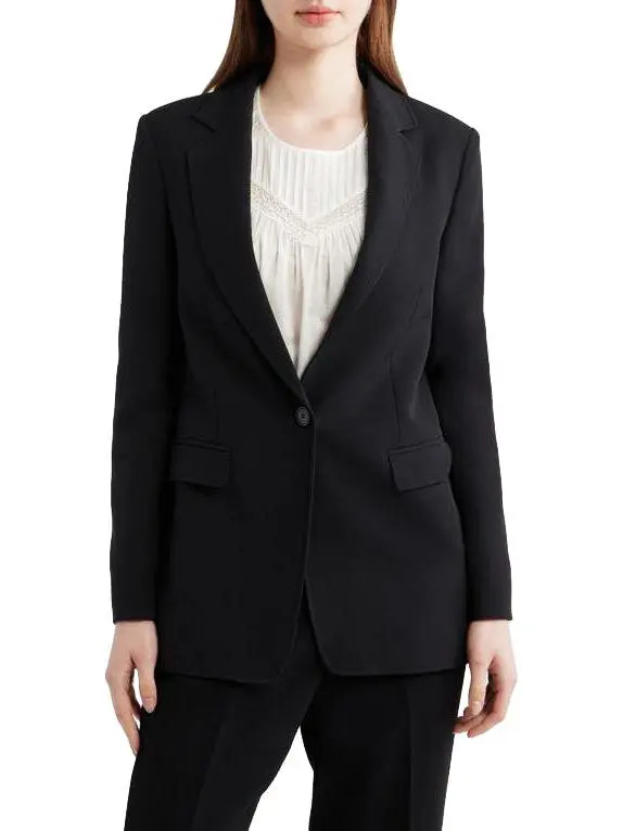 Hugo Boss Jabla One-button Crepe Blazer - Black