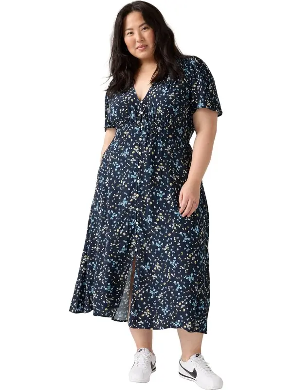 LEVI'S Paola Short-sleeve Midi Dress - Mavis Floral Blue