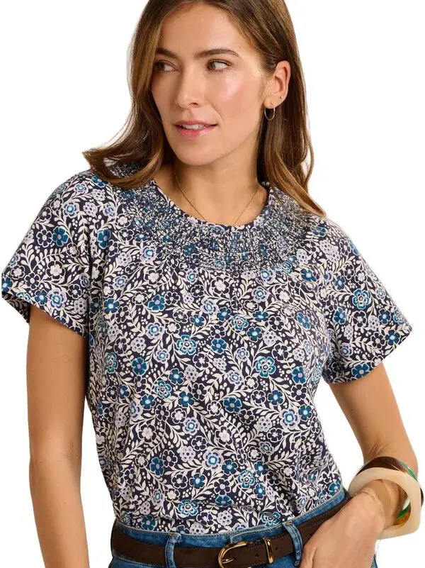BRAKEBURN Jessica Floral T-shirt - Navy