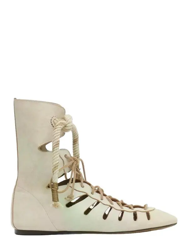 Isabel Marant Liade Lace-up Leather Boots - Neutrals