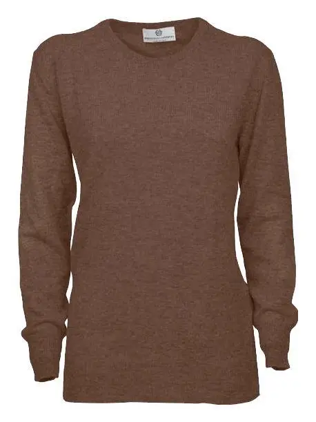 MONTICELLI CASHMERE Pure Cashmere Crewneck Sweater - Brown