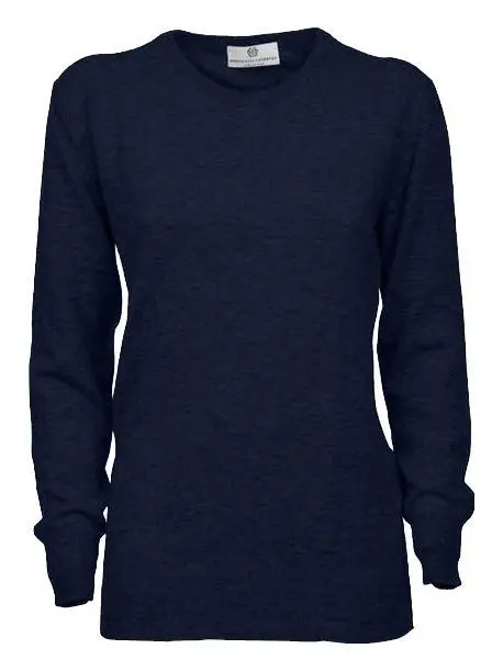 MONTICELLI CASHMERE Pure Cashmere Crewneck Sweater - Melange Blue