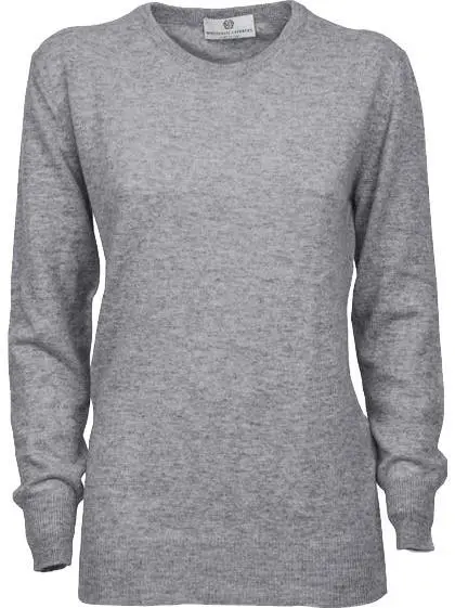 MONTICELLI CASHMERE Pure Cashmere Crewneck Sweater - Melange Gray
