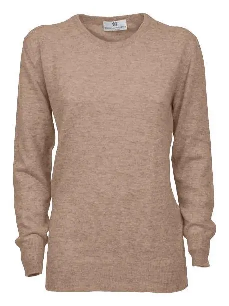 MONTICELLI CASHMERE Pure Cashmere Crewneck Sweater - Taupe