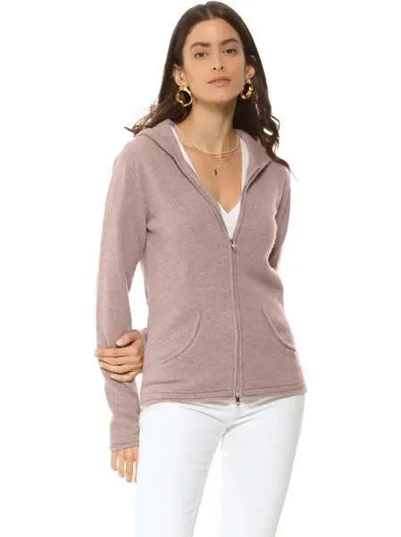 MONTICELLI CASHMERE Pure Cashmere Double Zip Hoodie - Beige