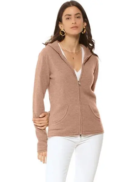 MONTICELLI CASHMERE Pure Cashmere Double Zip Hoodie - Camel