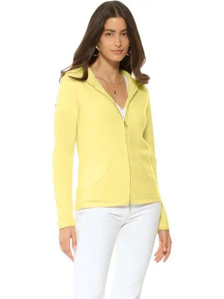 MONTICELLI CASHMERE Pure Cashmere Double Zip Hoodie - Lemon Yellow